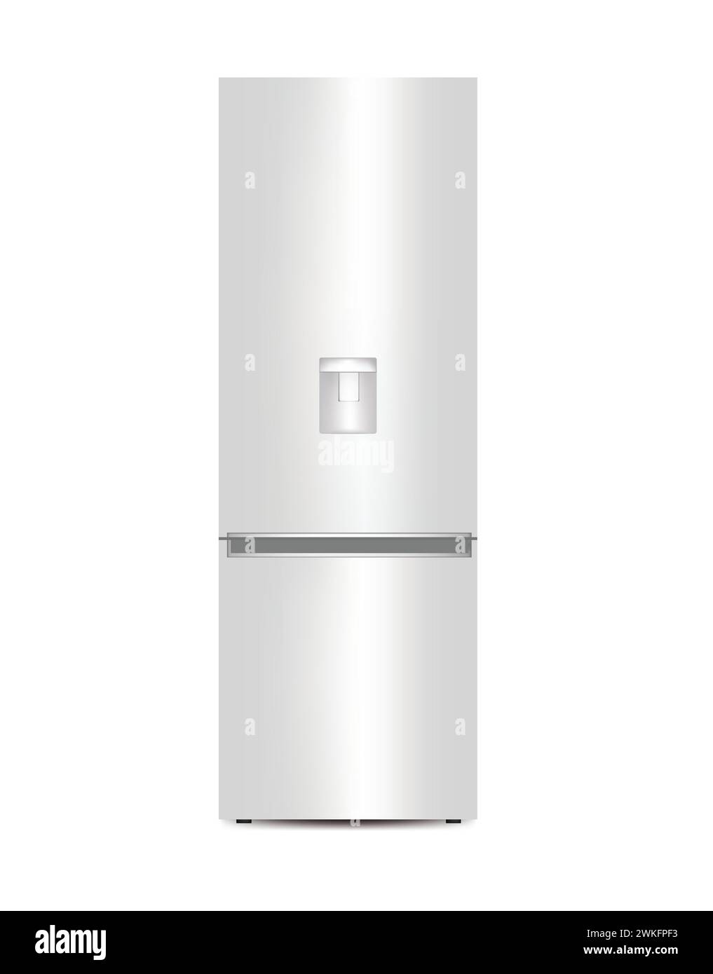 White refrigerator with water dispenser, vector Stock Vector Image ...