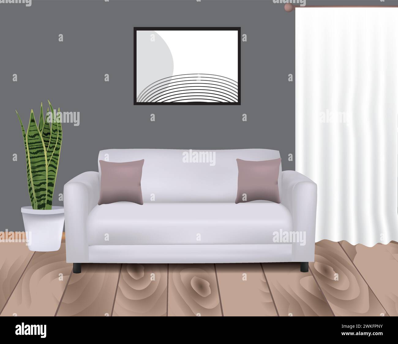 The white sofa Stock Vector Images - Alamy