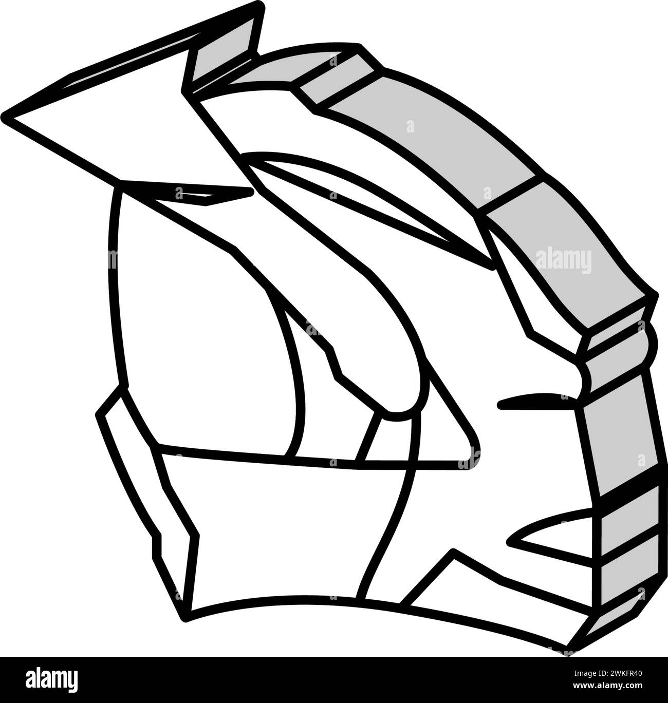 modular motorcycle helmet isometric icon vector illustration Stock ...