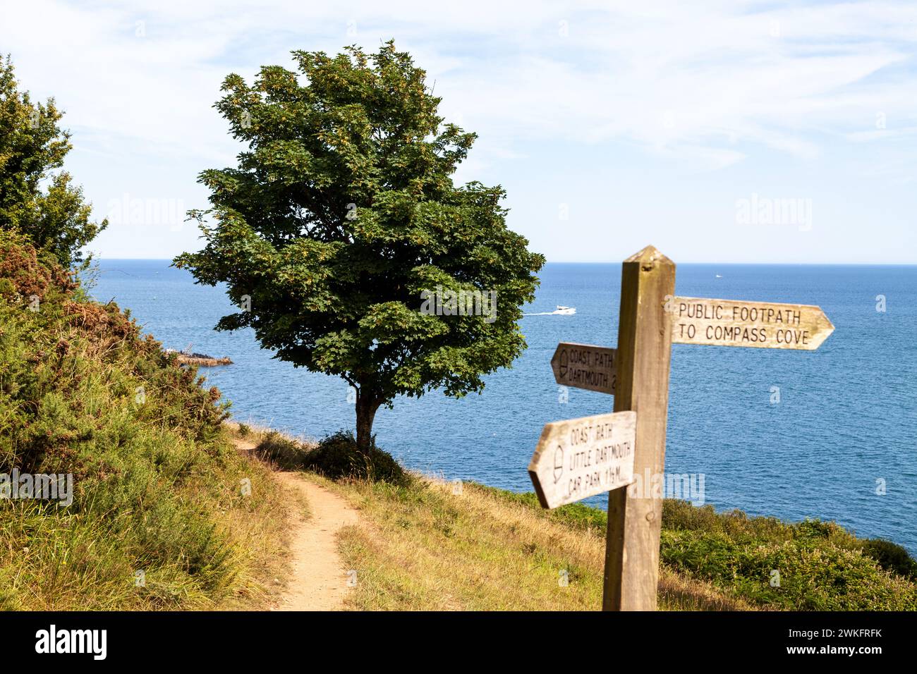 The South West Coast Path near Dartmouth, Devon, England Stock Photo ...