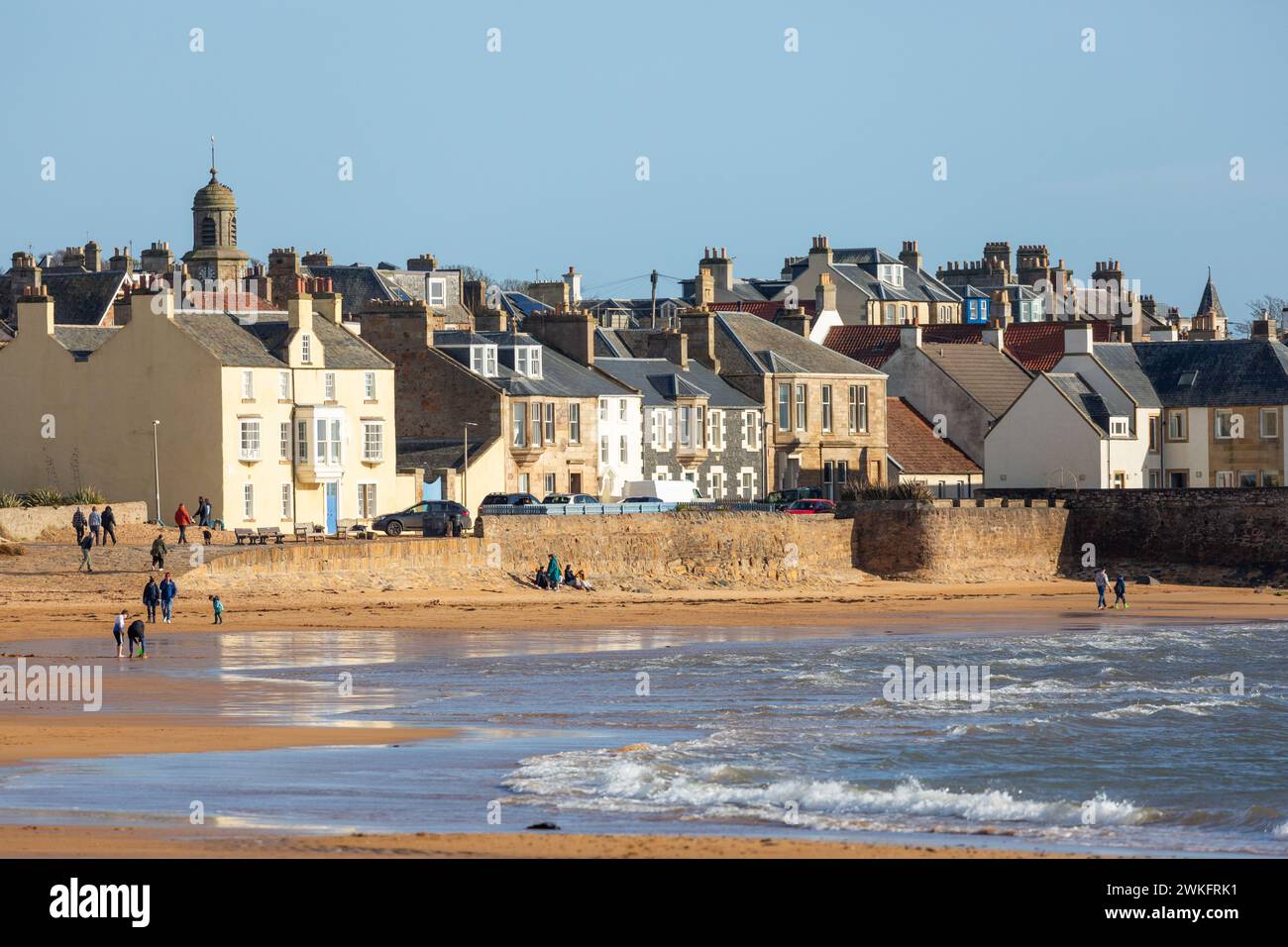 Seafront houses in Elie Scotland Stock Photo - Alamy