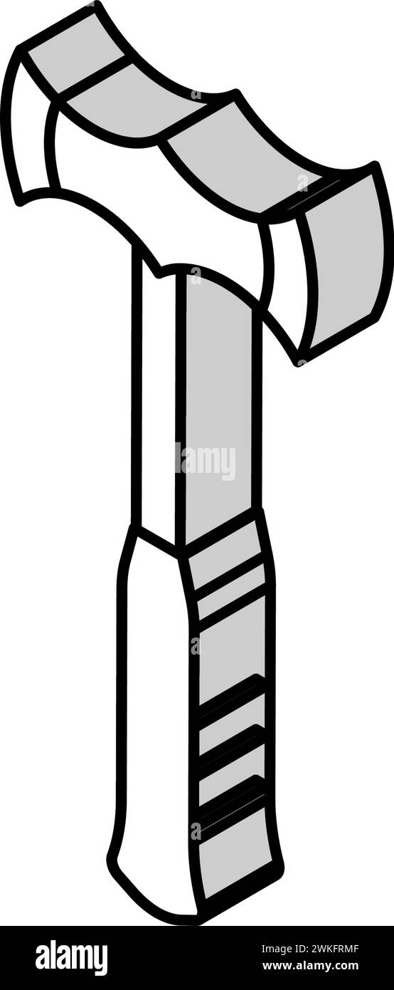 double bit axe weapon isometric icon vector illustration Stock Vector ...