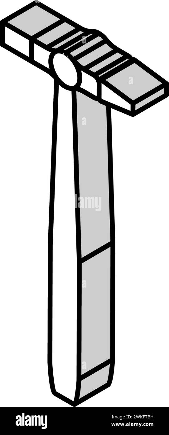 cross peen pin hammer tool isometric icon vector illustration Stock ...