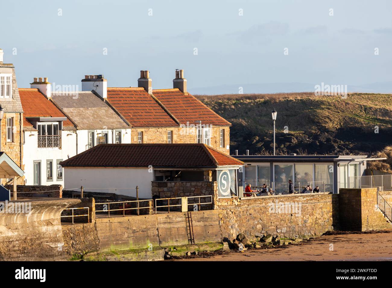 The Ship Inn beer garden with looks over the beach at Elie Scotland ...
