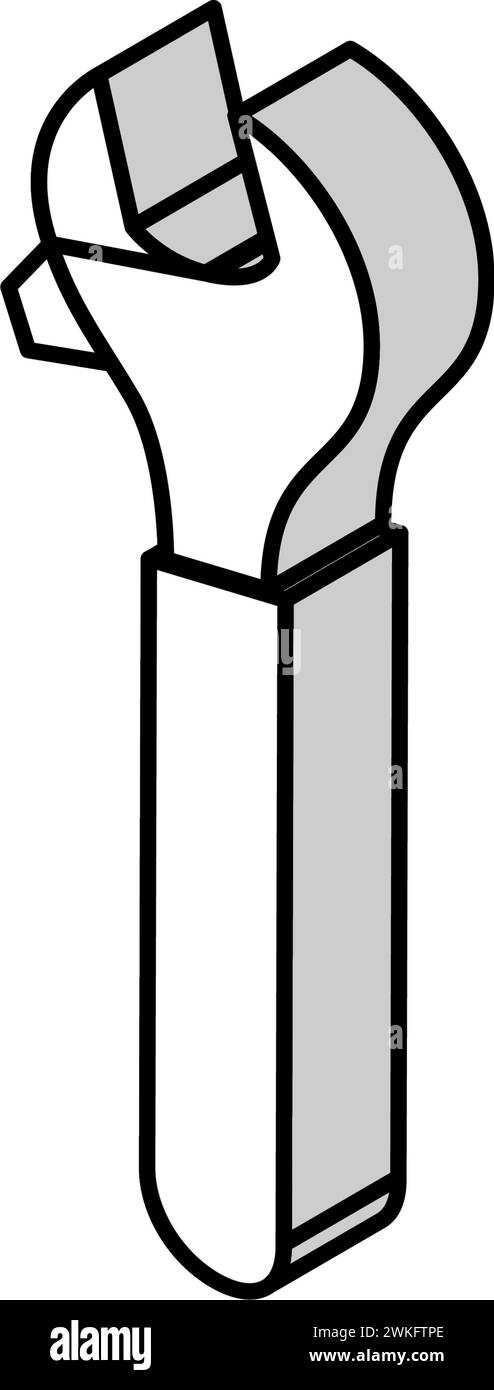 adjustable wrench tool isometric icon vector illustration Stock Vector ...