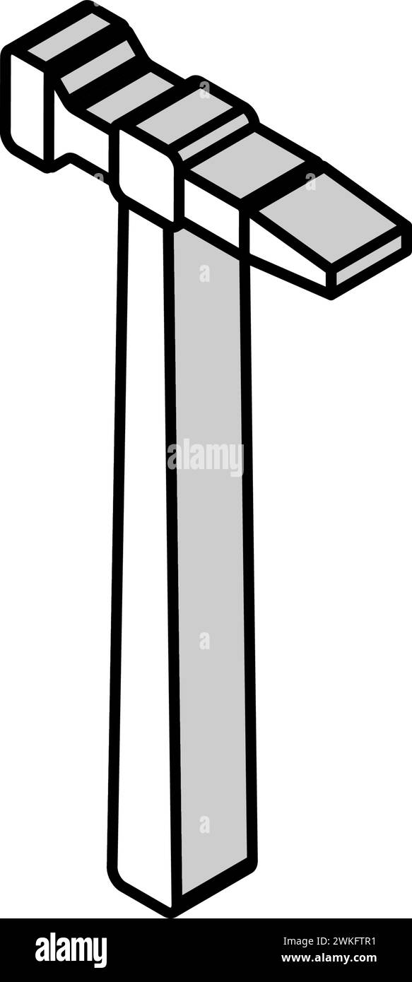straight peen hammer tool isometric icon vector illustration Stock ...