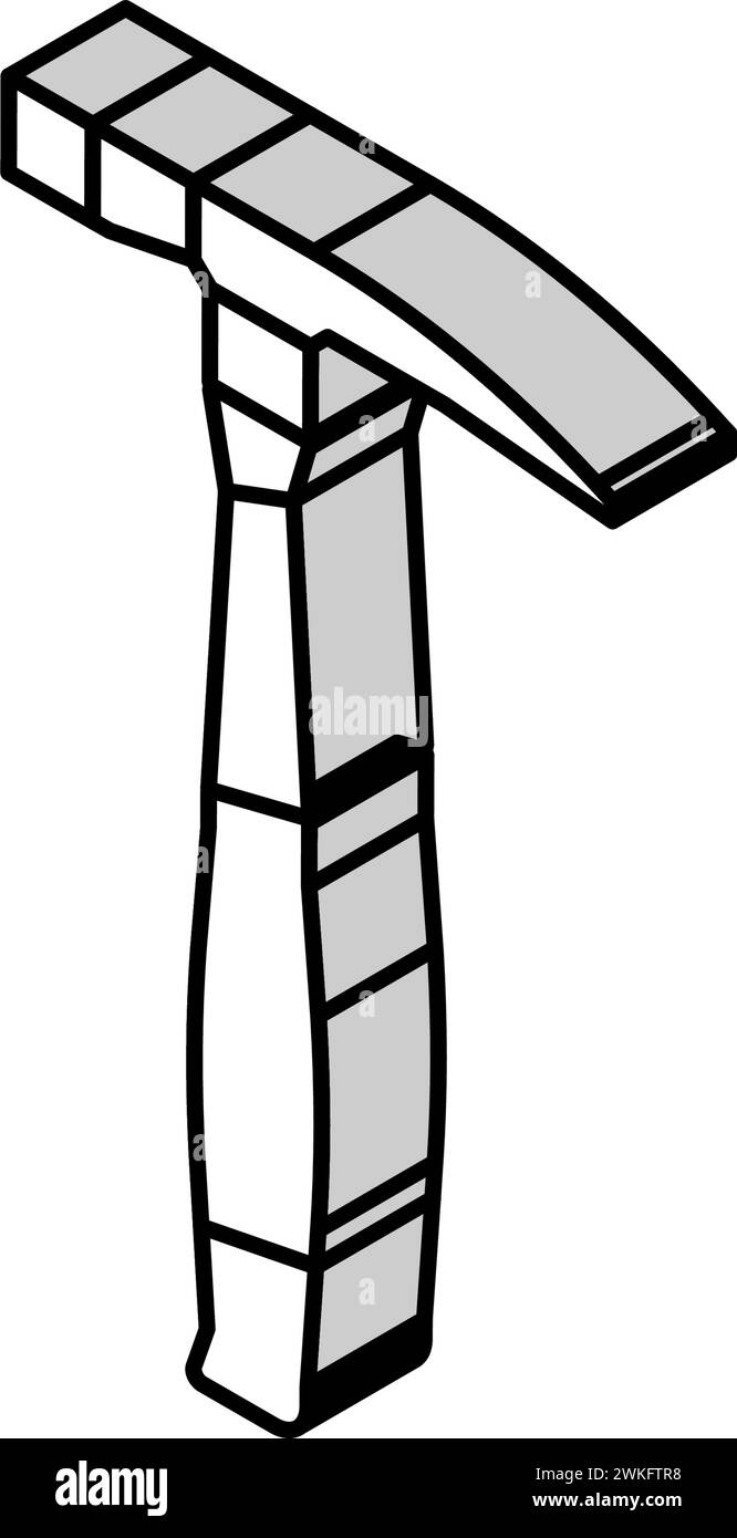 brick hammer tool isometric icon vector illustration Stock Vector Image ...