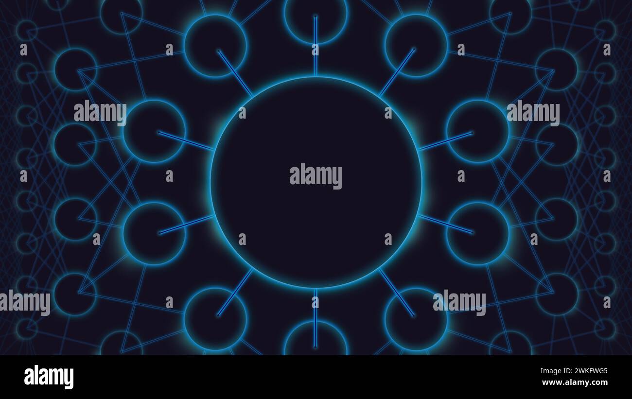 Glowing Network on black illustration for information or connections ...