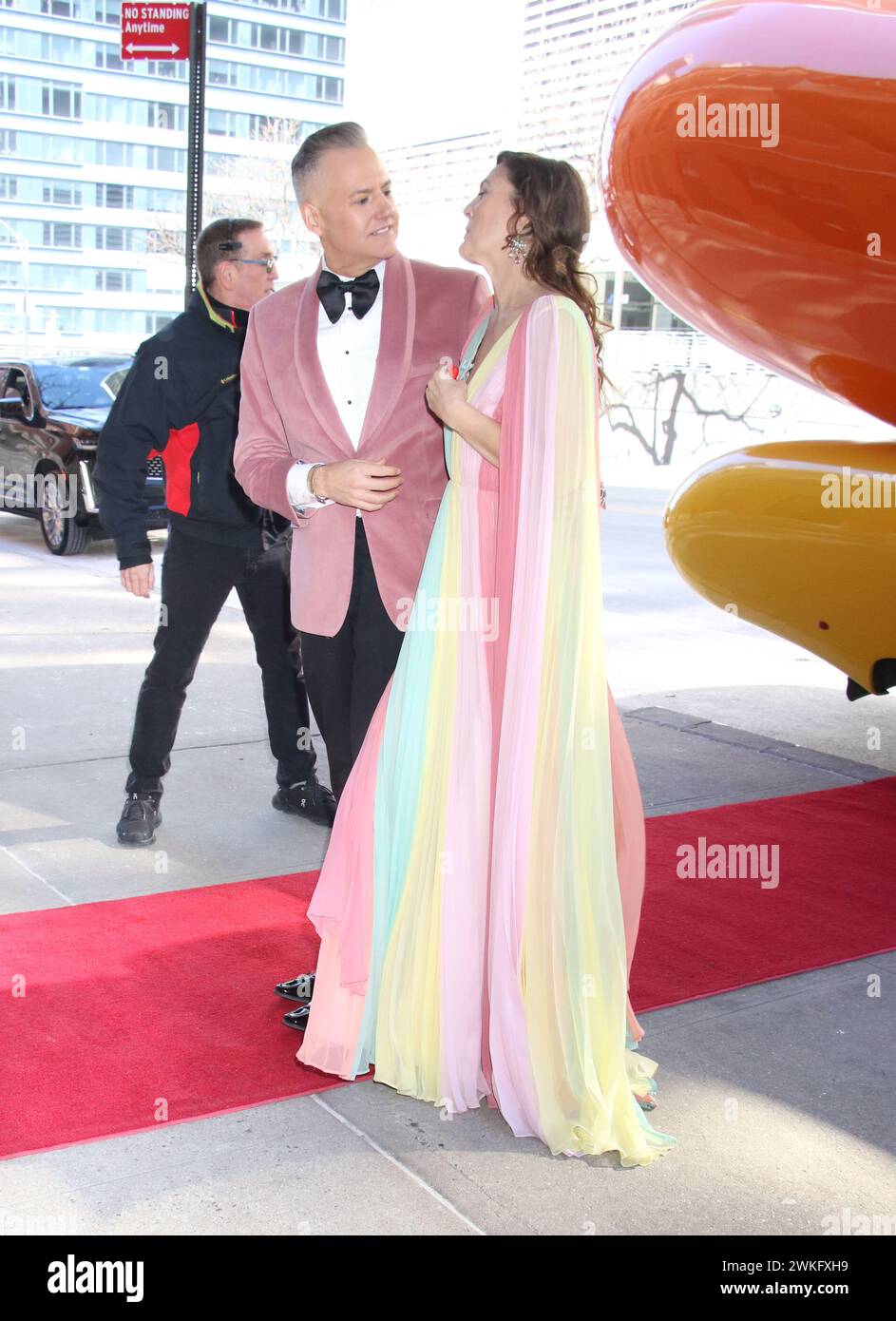 February 20, 2024 Drew Barrymore and Ross Mathews arriving back to The ...