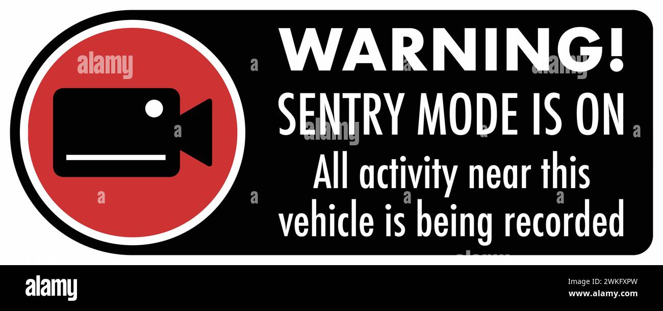 Graphic of sticker warning that in car camera recording system is in ...