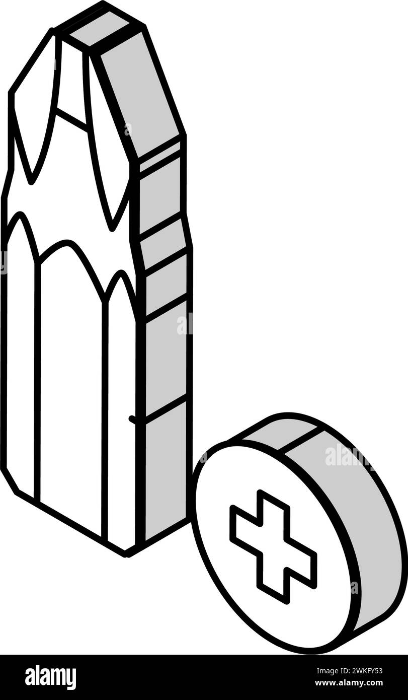 phillips head screwdriver bit isometric icon vector illustration Stock ...