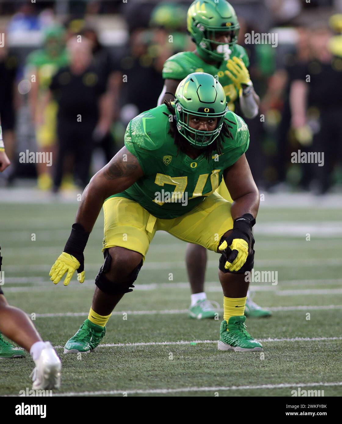 September 16, 2023 - Oregon Ducks offensive lineman Steven Jones #74 ...