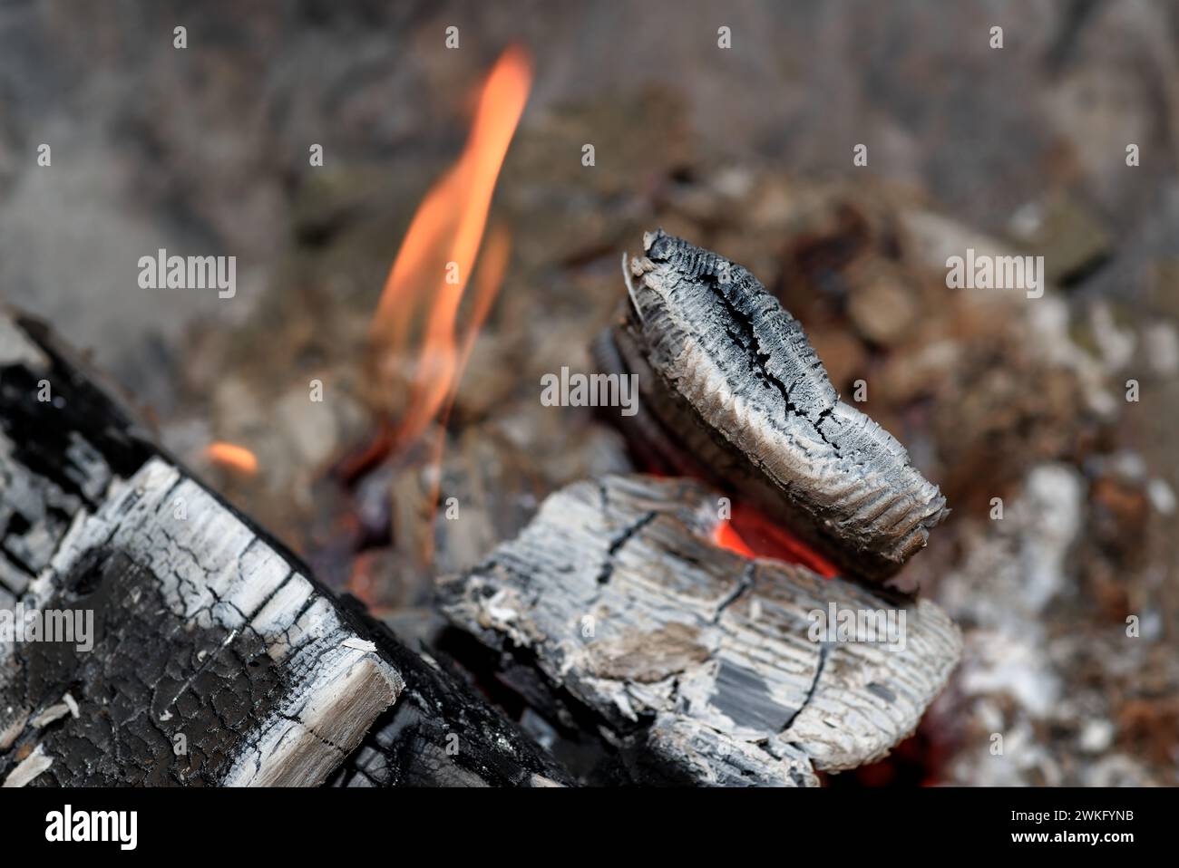 Bonfire logs burning in fireplace hi-res stock photography and images ...
