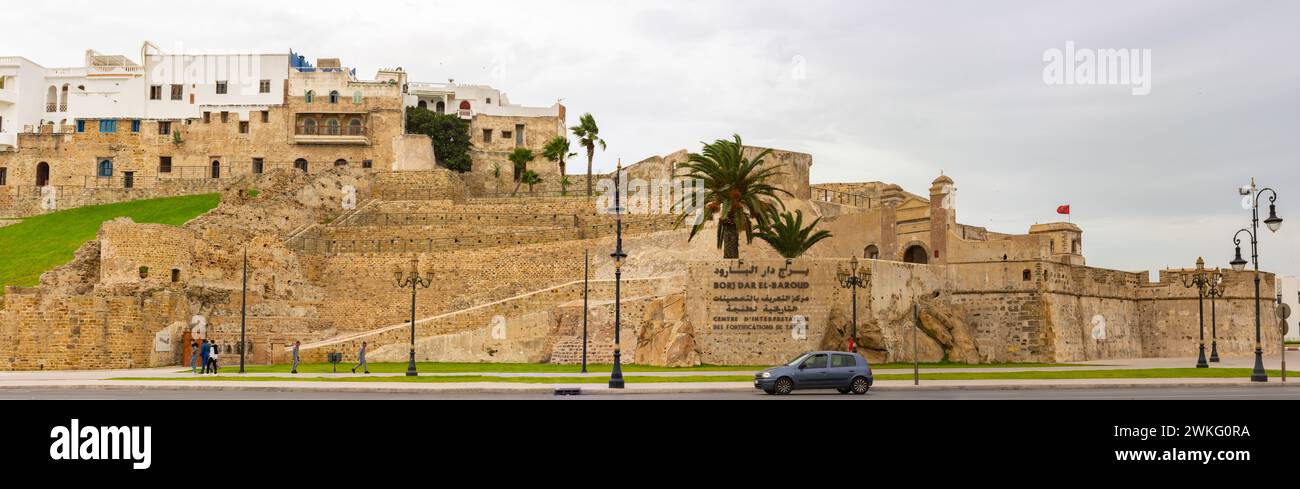 Tangier, Morocco. October 16th, 2022 - Old fortified wall in the ...