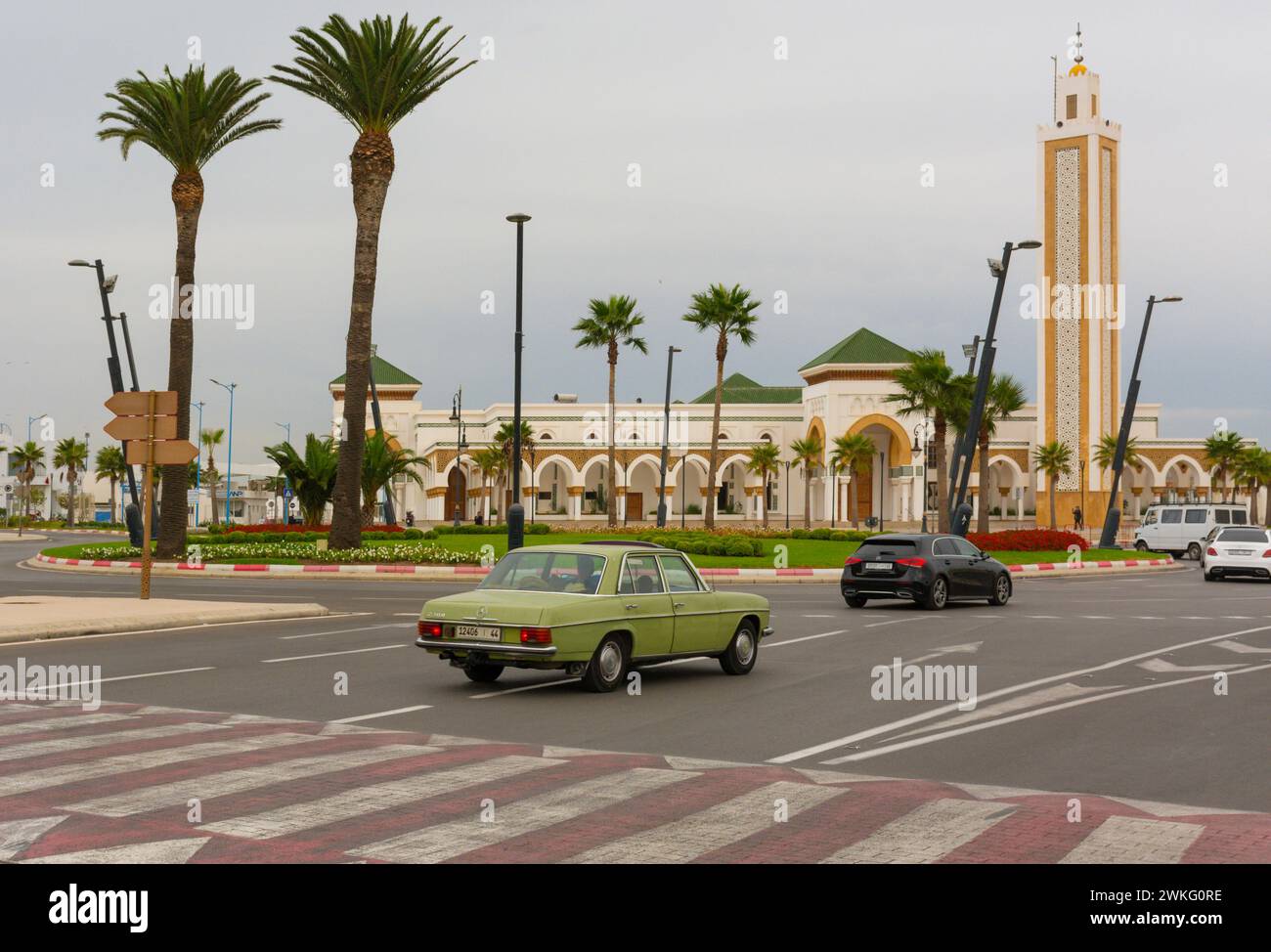 Tangier, Morocco. October 16th, 2022 - Minaret of the Port Mosque, next ...