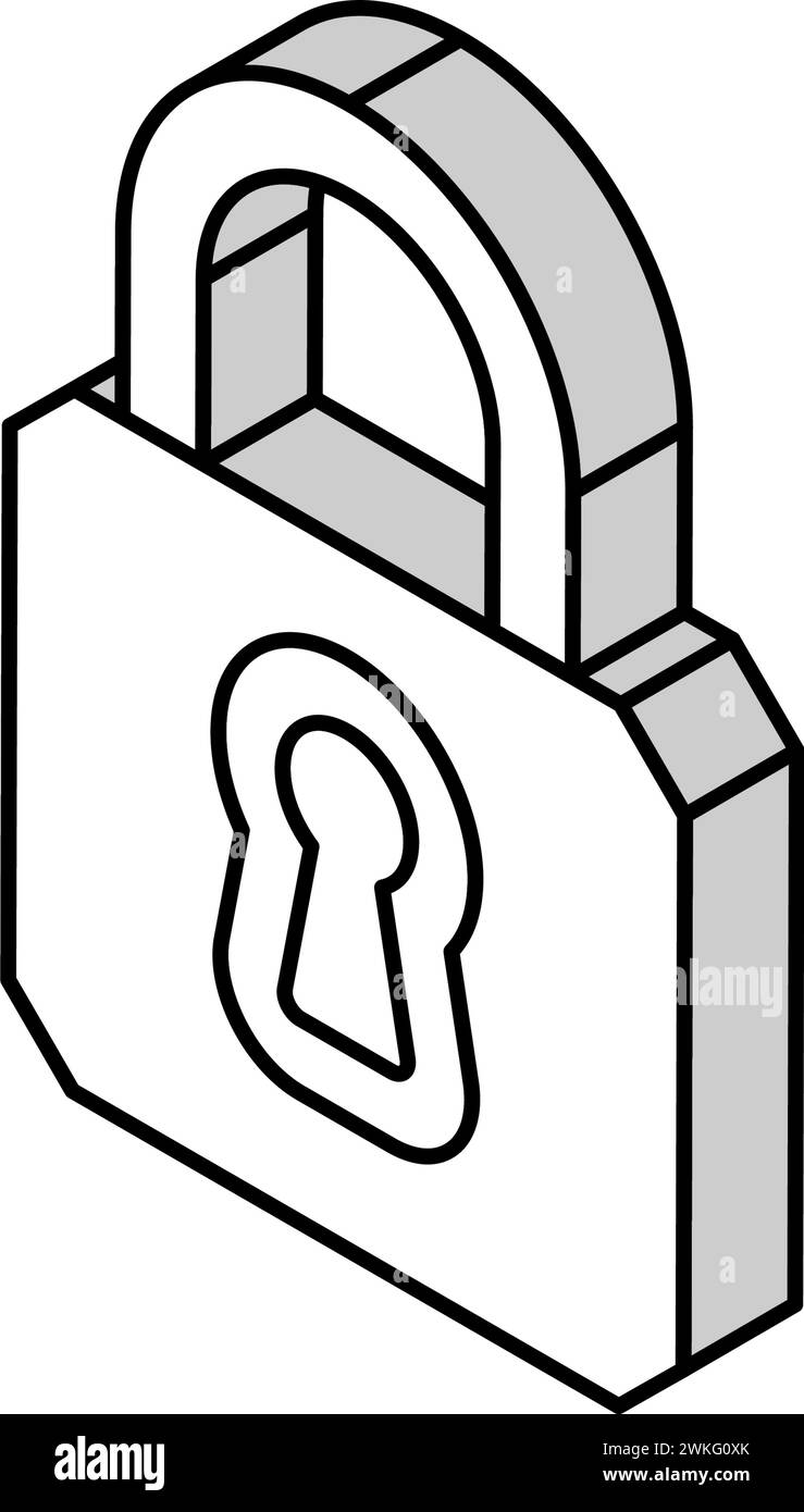 keyhole padlock isometric icon vector illustration Stock Vector Image ...