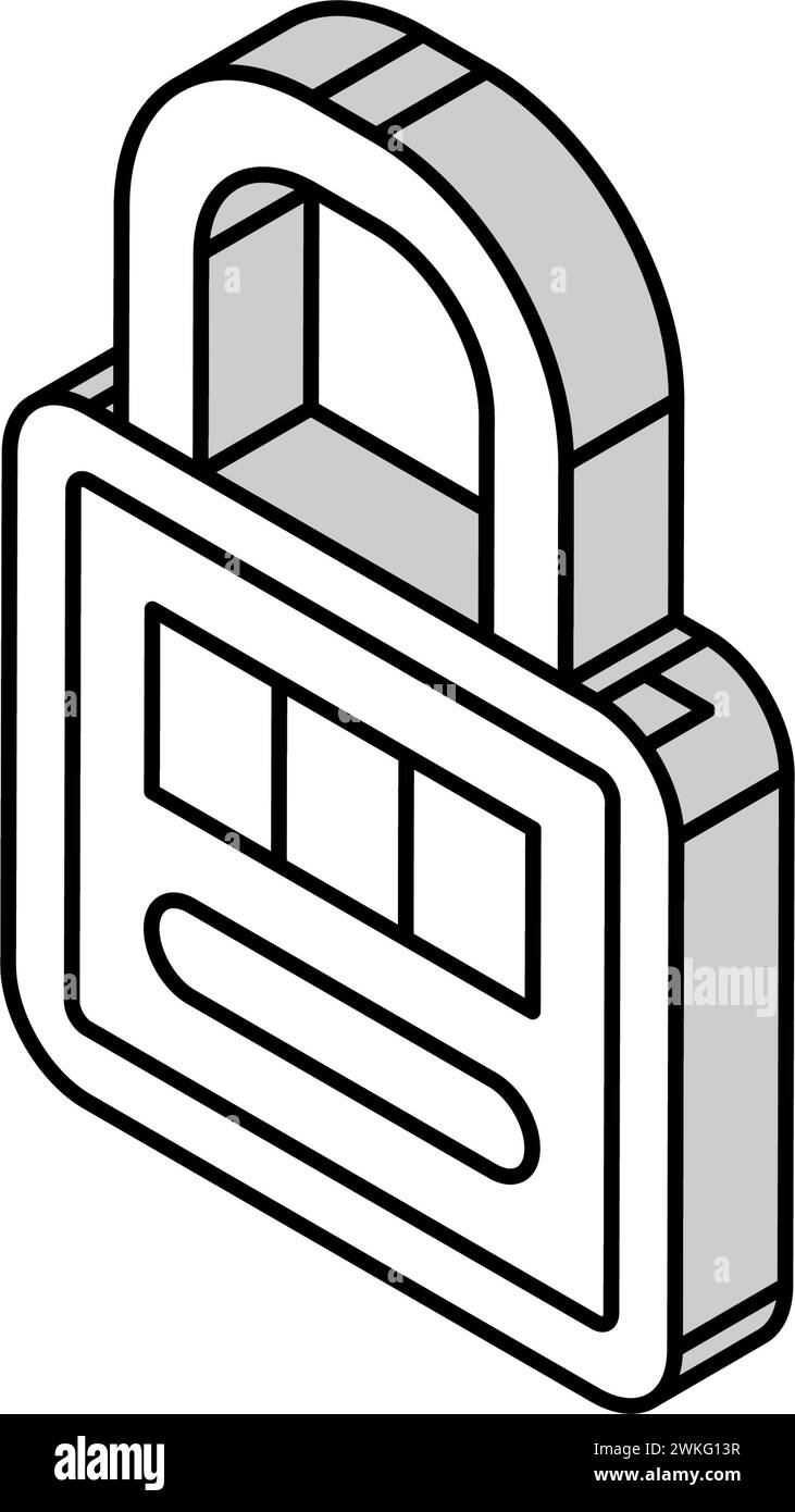 padlock safe isometric icon vector illustration Stock Vector Image ...