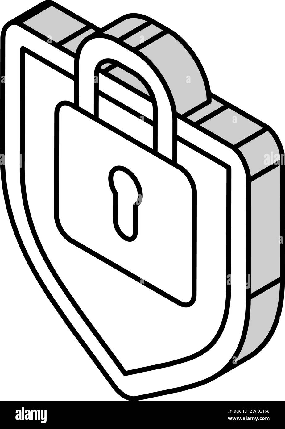 protection padlock isometric icon vector illustration Stock Vector ...