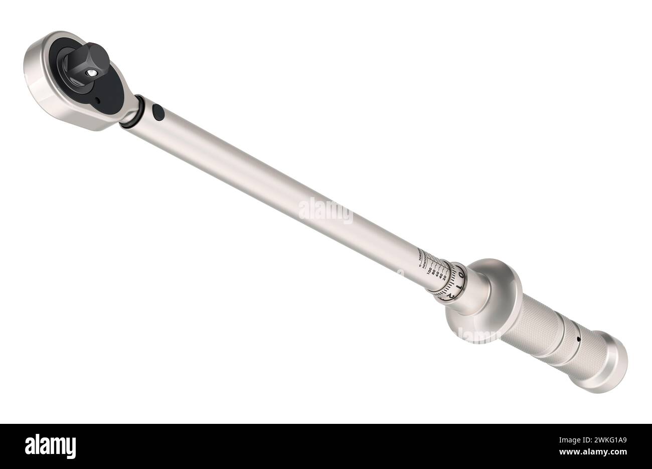 Mechanical torque wrench, closeup. 3D rendering isolated on white ...
