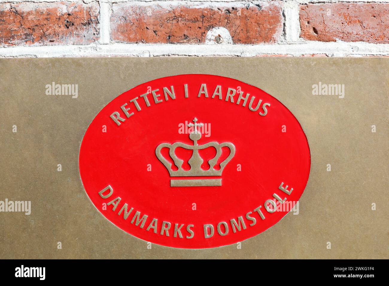 Aarhus, Denmark - March 13, 2022: Symbol of the court in Aarhus ...