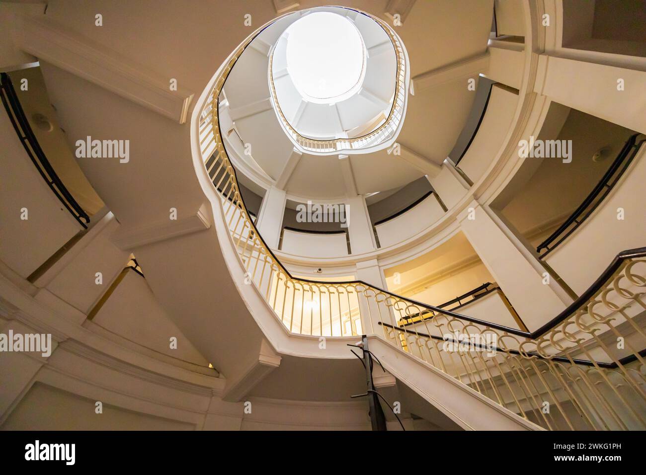Warsaw, Poland - October 15 2023: Beautiful and old spiral staircase ...