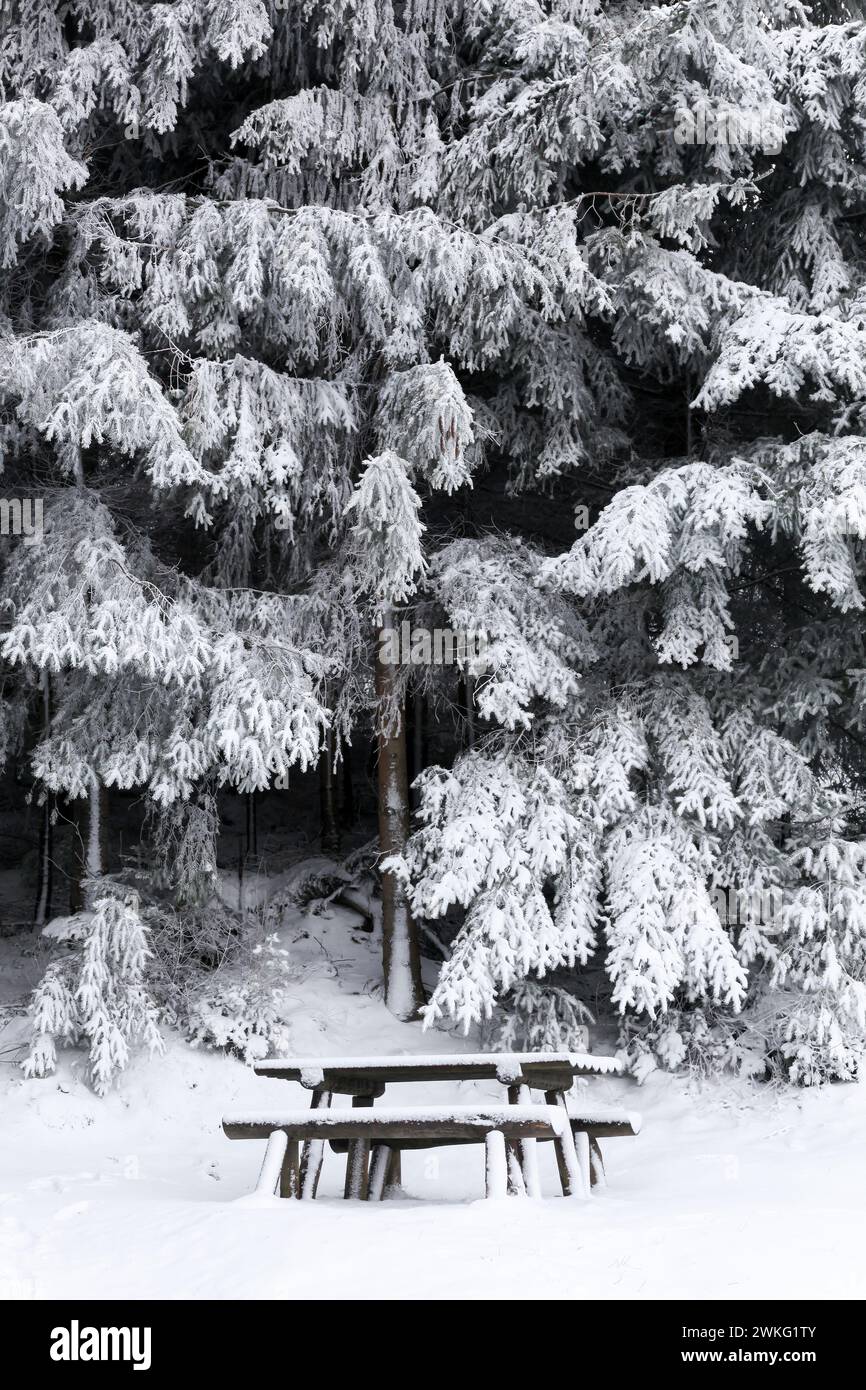Winter landscape in the high Beaujolais in Avenas, France Stock Photo ...