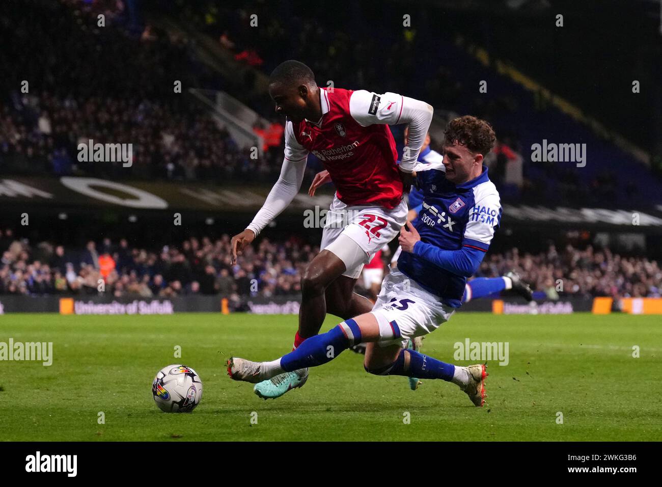 Rotherham United's Hakeem Odoffin (left) and Ipswich Towns' Nathan ...
