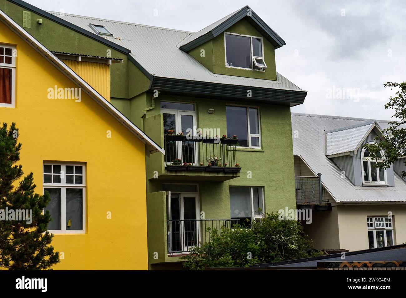Colorful residential buildings in Reykjavik, Iceland Stock Photo - Alamy