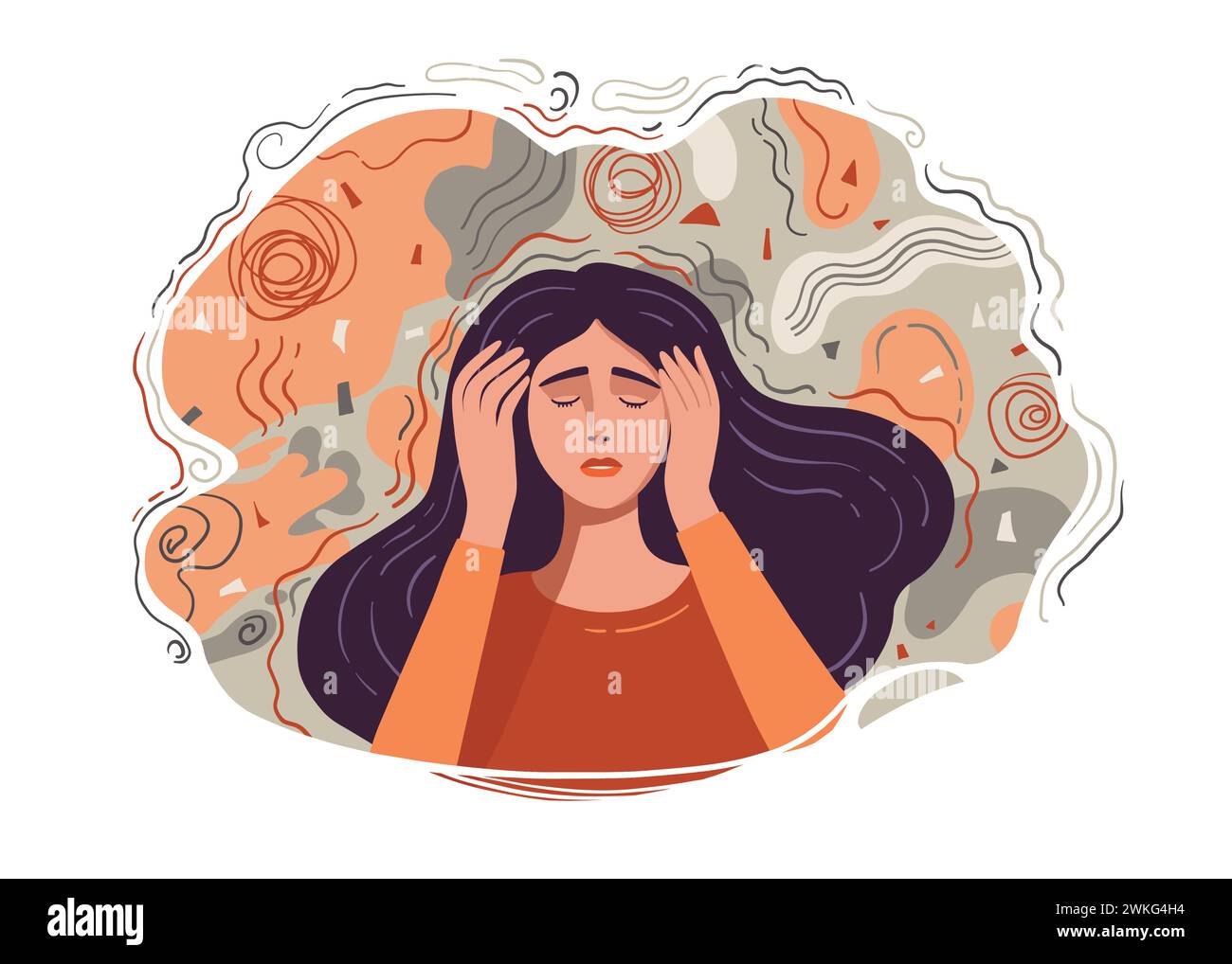 Teen in grief Stock Vector Images - Alamy