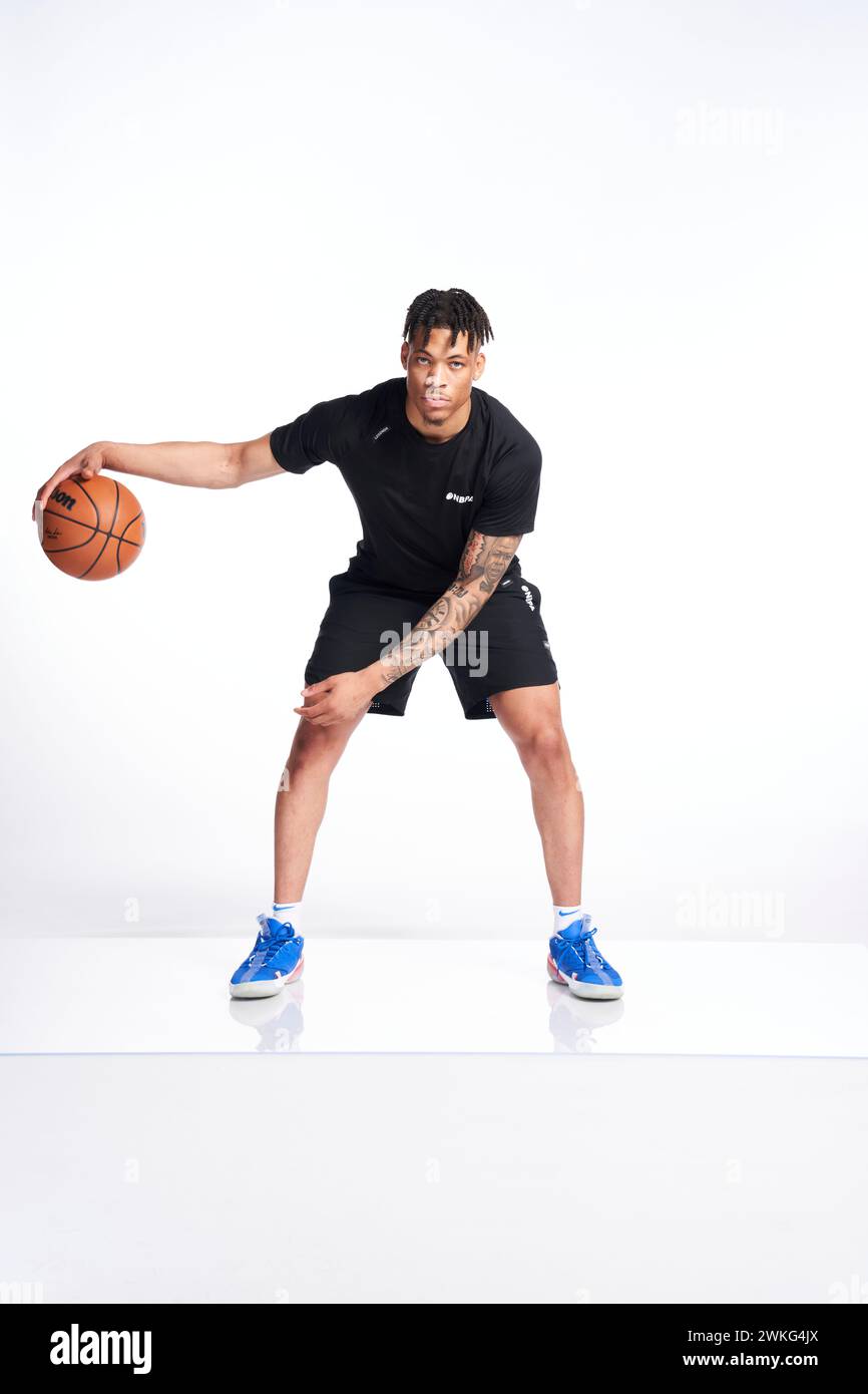 Oklahoma City Thunder forward Keyontae Johnson poses for a portrait on ...
