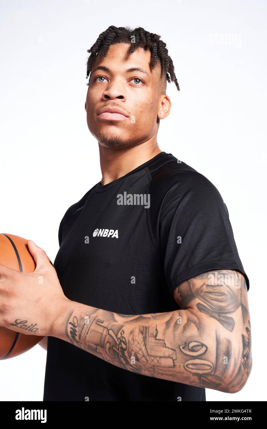 Oklahoma City Thunder forward Keyontae Johnson poses for a portrait on ...