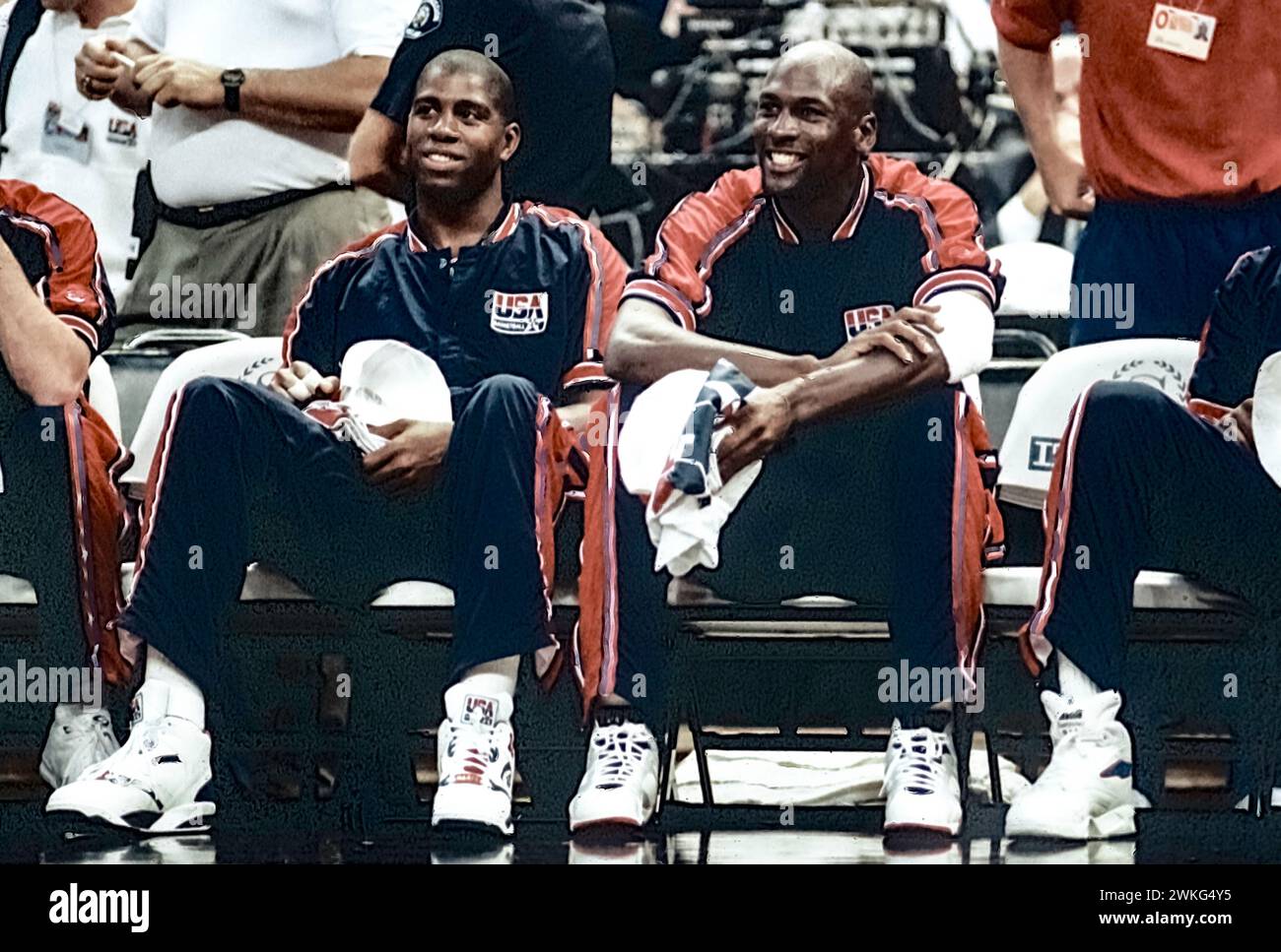 Michael Jordan-R- with Magic Johnson (USA), 1992 Tournament of the ...