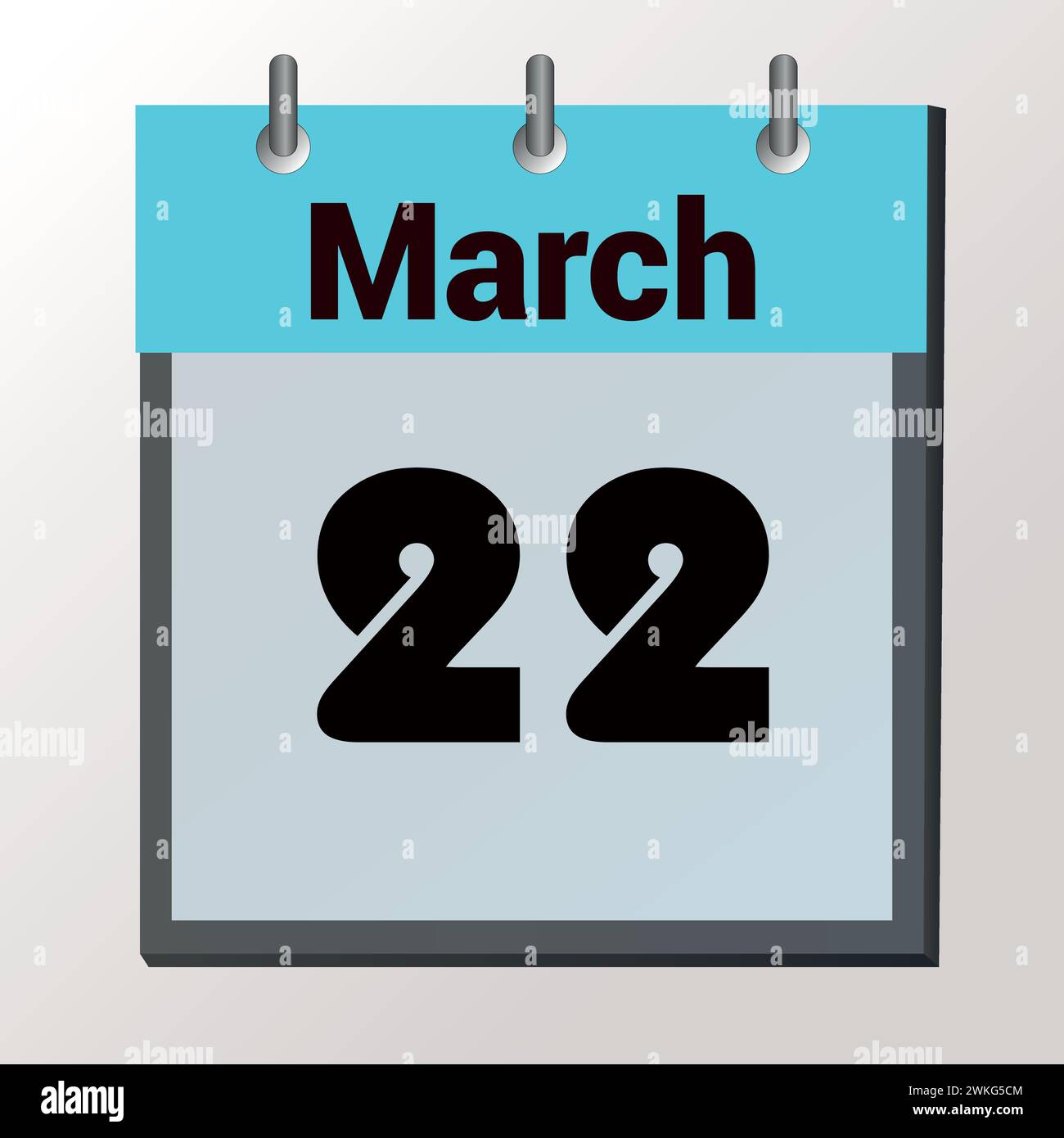 day on the calendar, vector image format, March 22 Stock Vector Image ...
