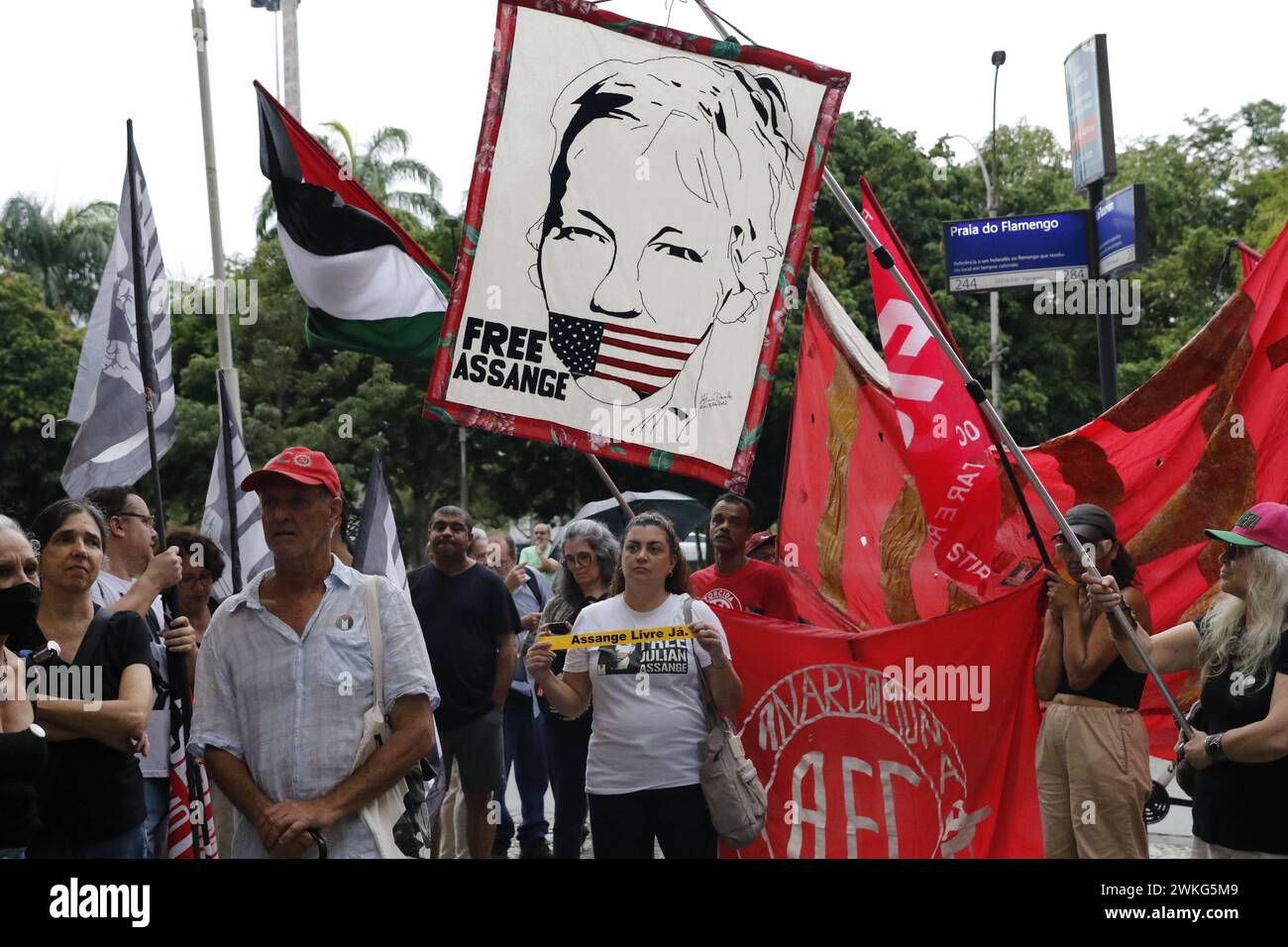 Free Julian Assange demonstration. Protesters demand the freedom of ...