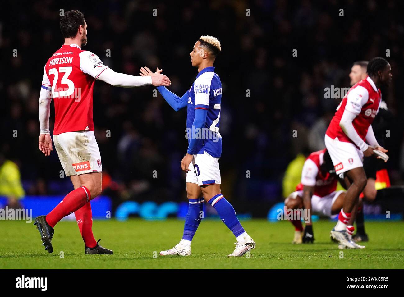Rotherham United's Sean Morrison greets Ipswich Towns' Omari Giraud ...
