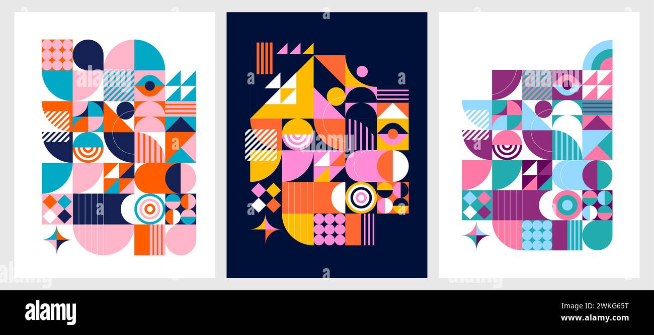 Colorful Abstract Geometric Background. Modern colorful concept poster ...