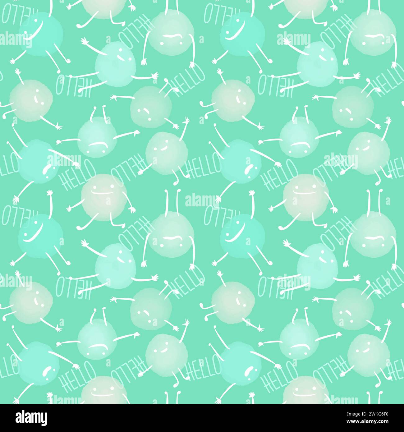 Cartoon monsters watercolor spots seamless pattern for wrapping paper ...