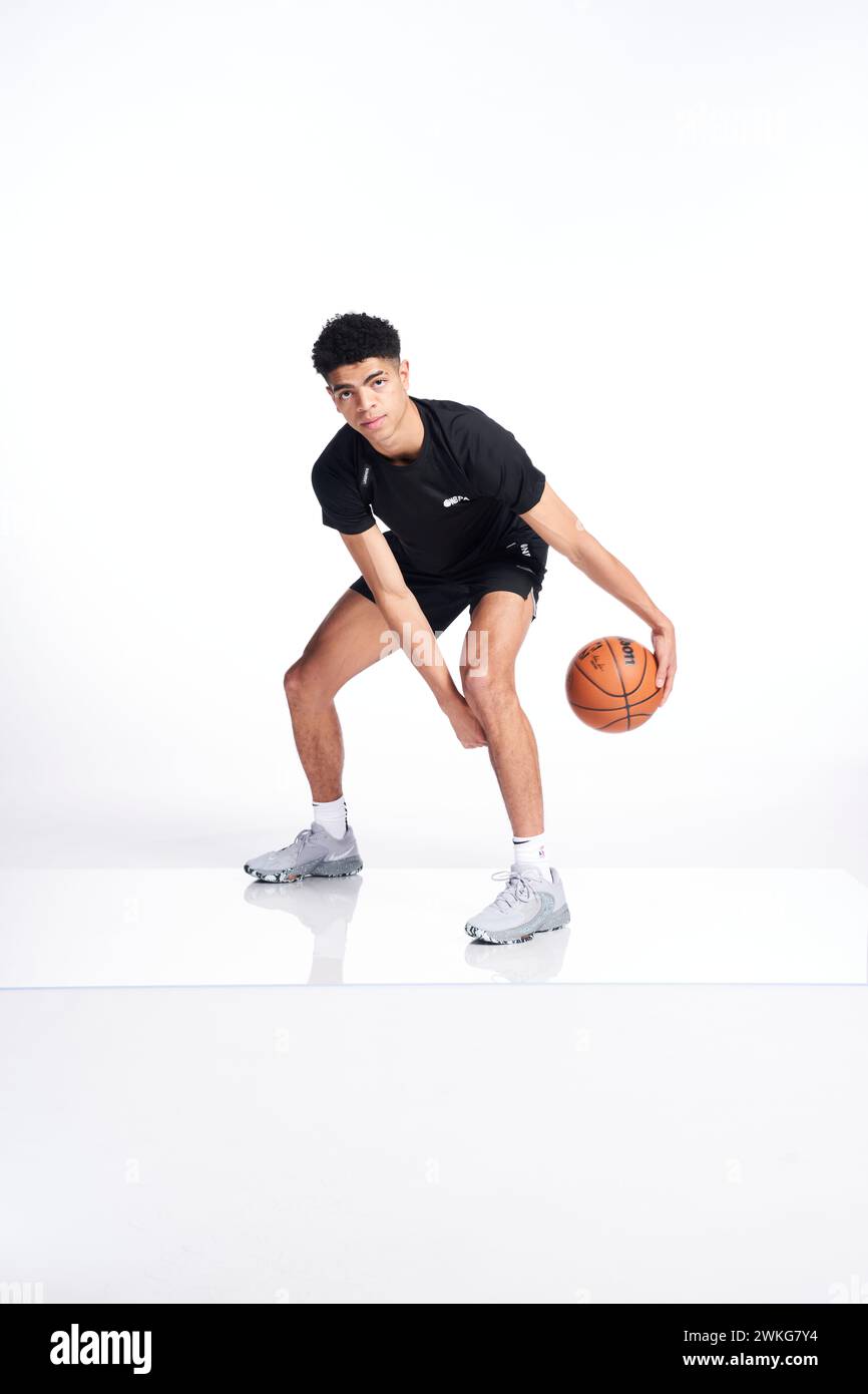 Indiana Pacers guard Ben Sheppard poses for a portrait on July 13, 2023 ...