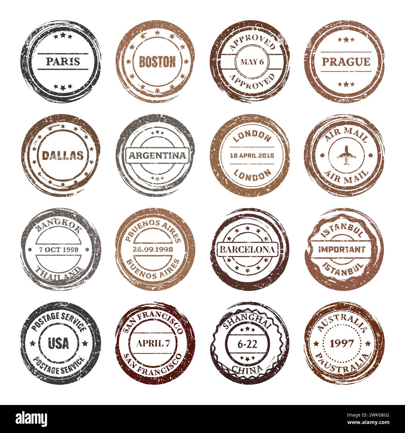 Brown paper package stamps hi-res stock photography and images - Alamy