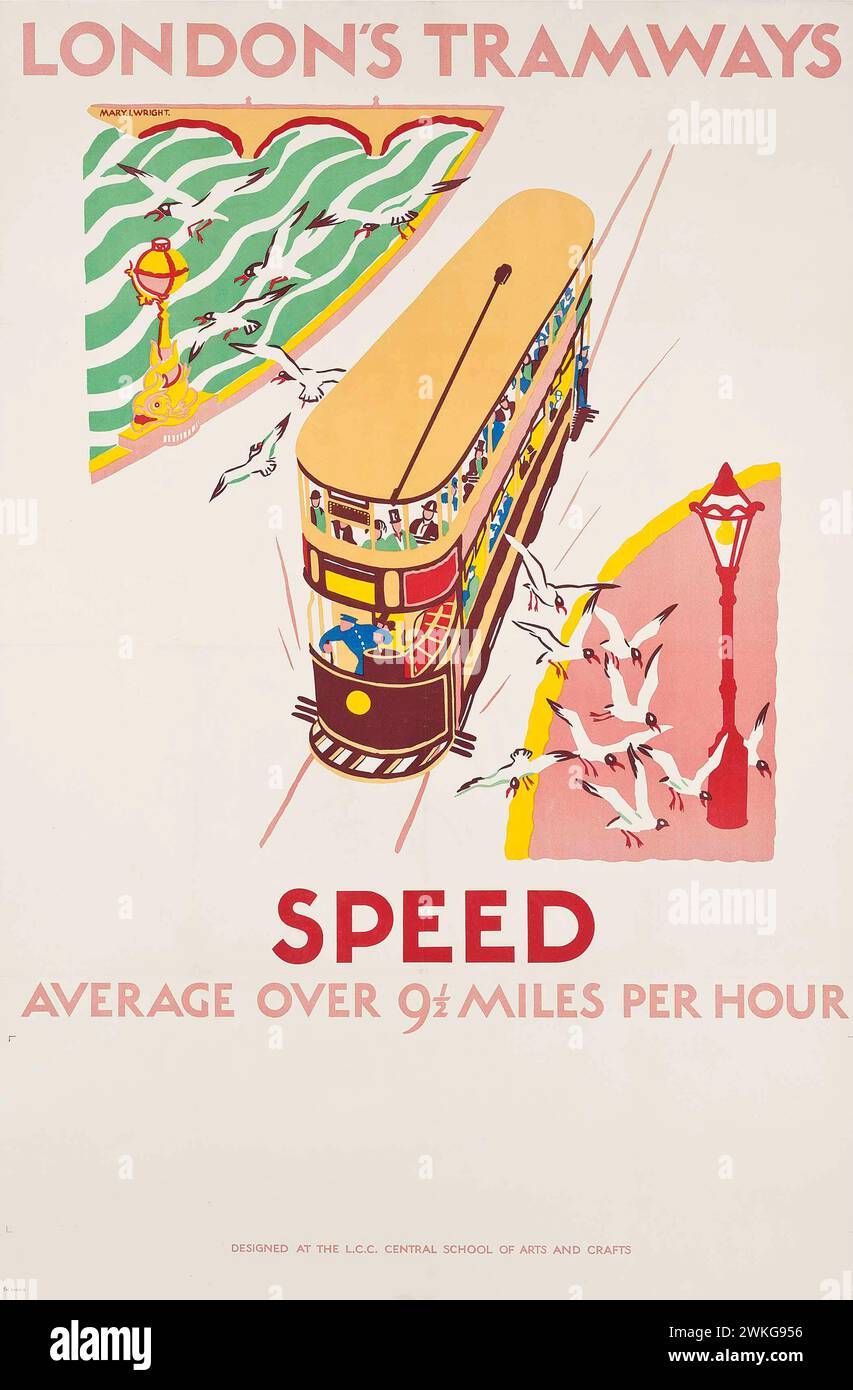 London tramways poster hi-res stock photography and images - Alamy