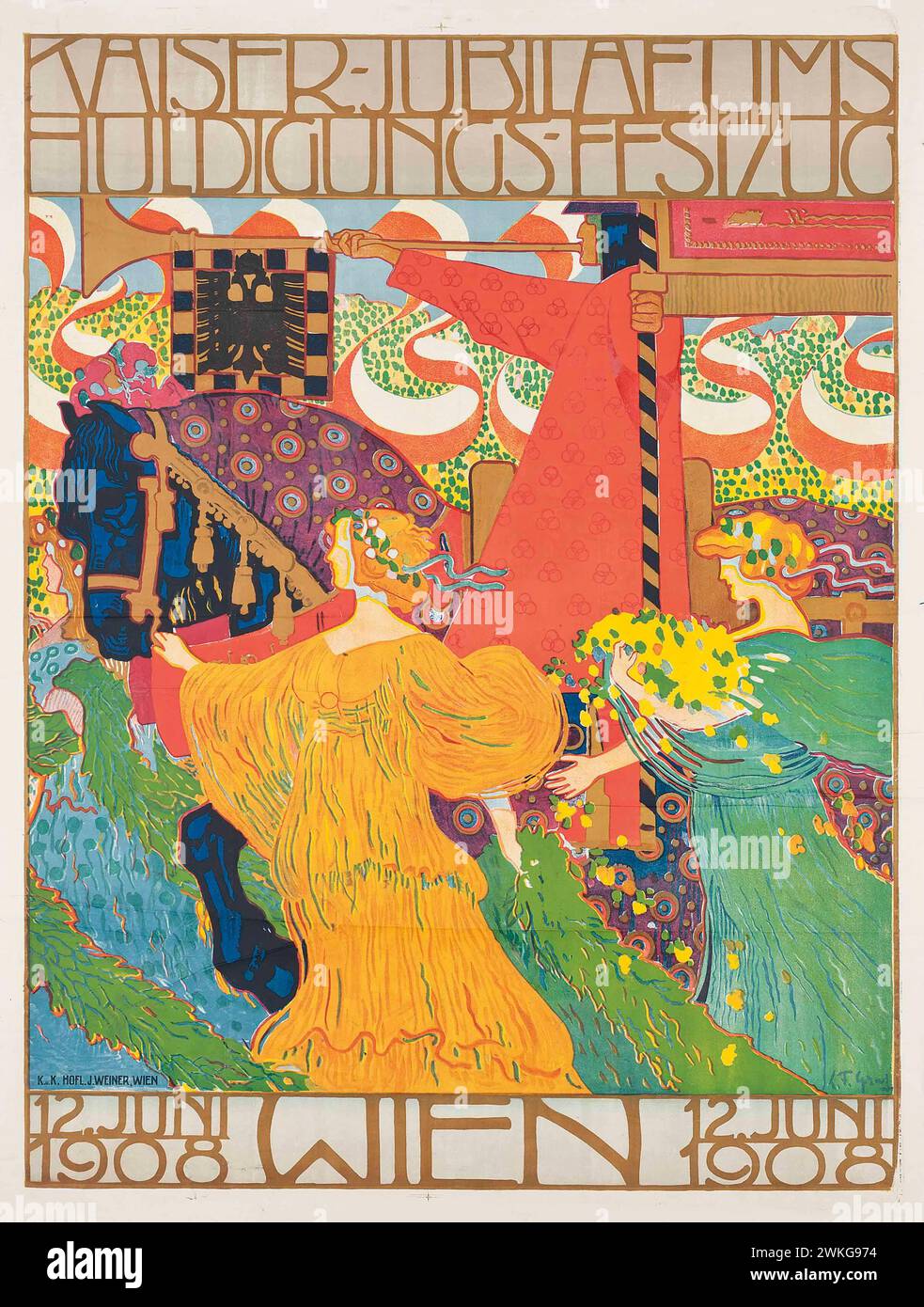 Vintage rt Poster for "KAISER JUBILAEUMS HULDIGUNGS - FESTZUG" the ...