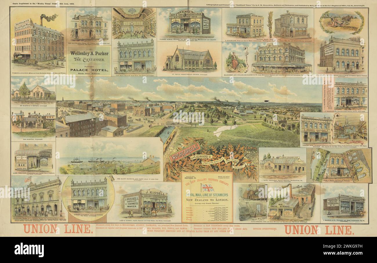 Union Steam Ship Company of New Zealand :Dunedin from Logan's Point ...