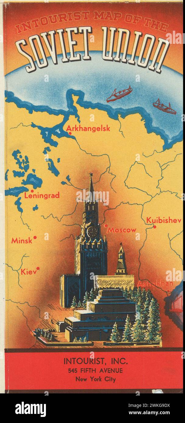 Vintage 1939 Cover of Intourist, Russian Tourist Office in US. Market ...
