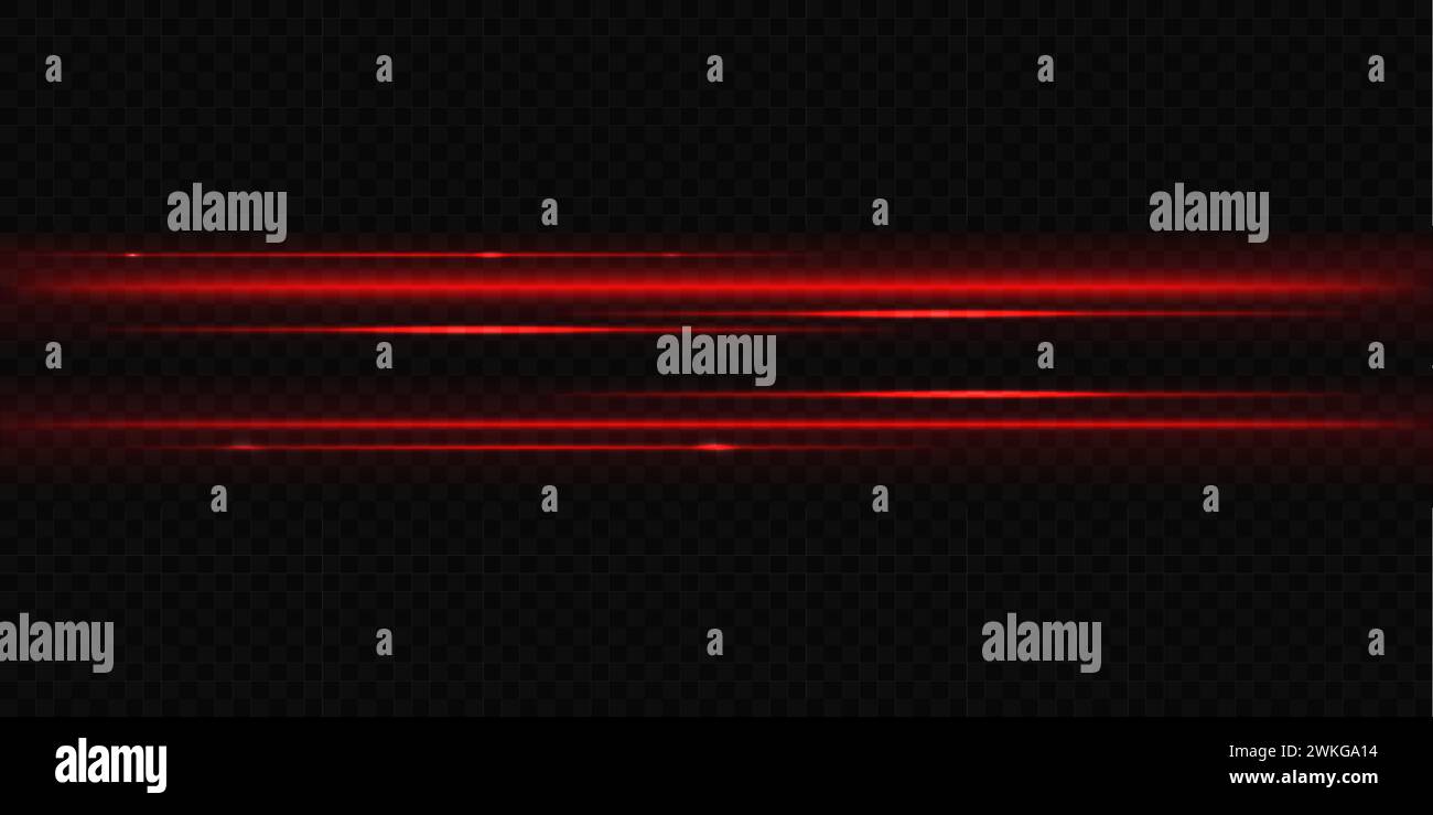 Neon scanner lights isolated on transparent black backdrop Stock Vector ...