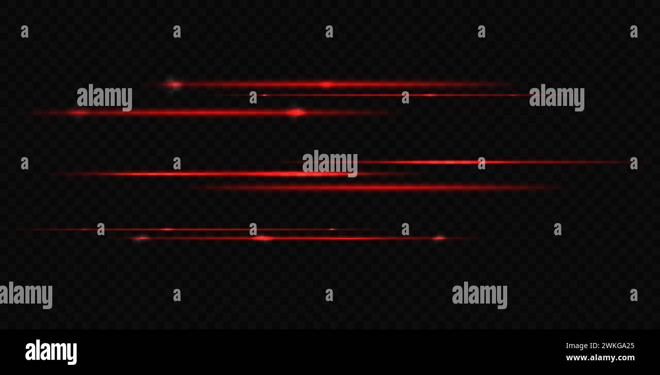 Horizontal scanner lights with flares isolated on transparent ...