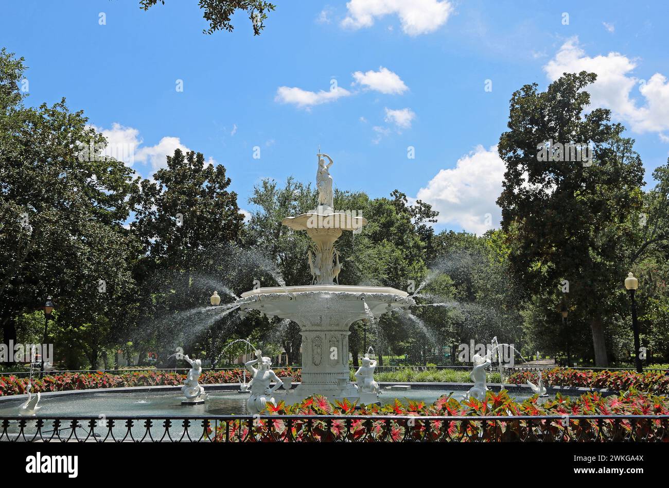 Forsyth fountain, Savannah Stock Photo - Alamy