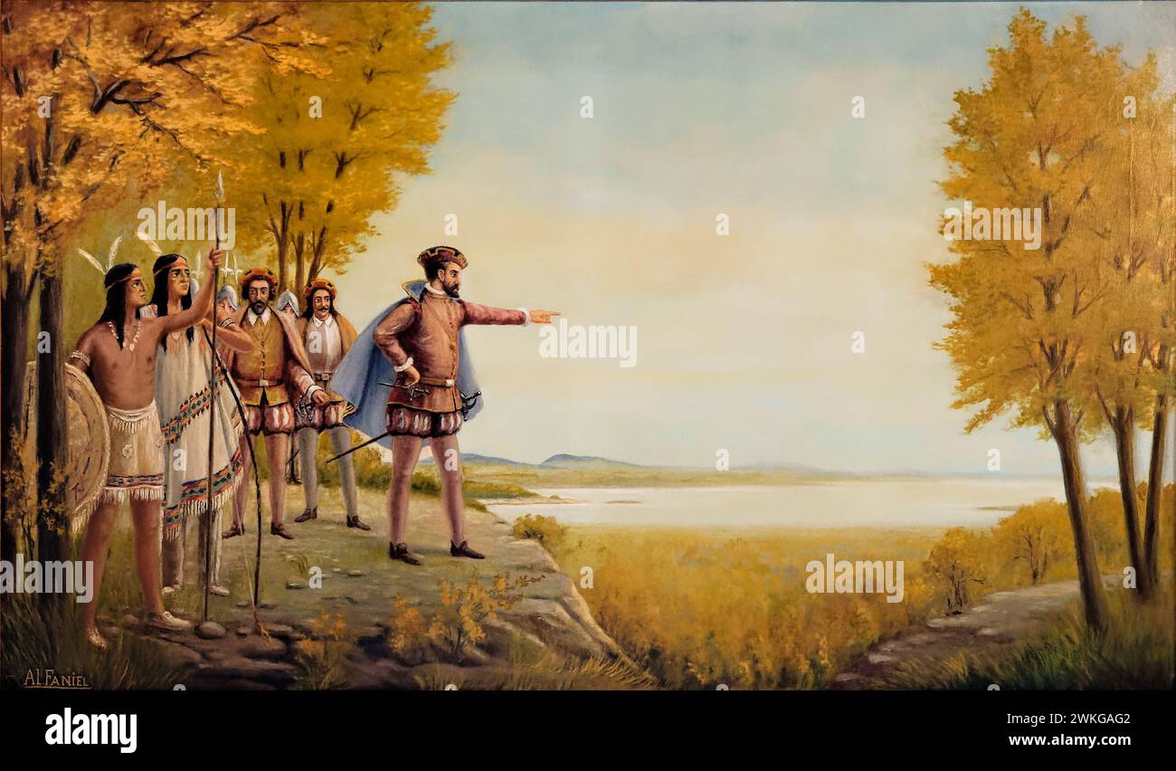 Historical Painting of the history of Montreal, Canada, as the French ...