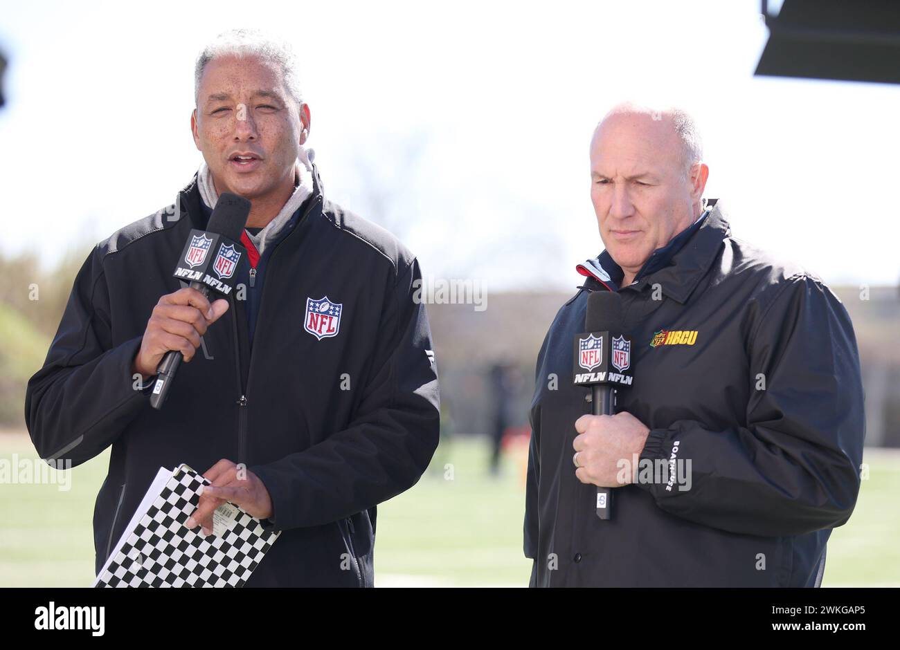 Metairie, USA. 20th Feb, 2024. Steve Wyche (NFL Network) and Scott ...