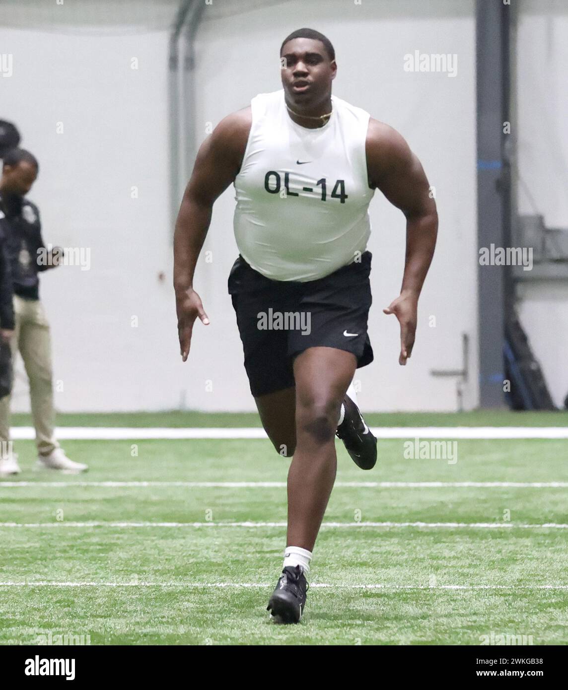 Metairie, USA. 19th Feb, 2024. Offensive tackle Matthew Foster ...