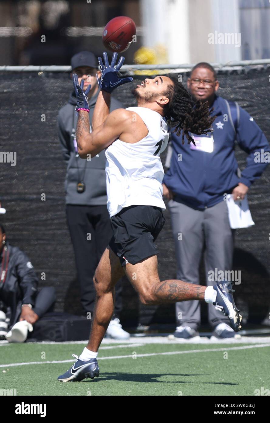 Metairie, USA. 19th Feb, 2024. Wide receiver R.J. Mobley (Winston Salem ...